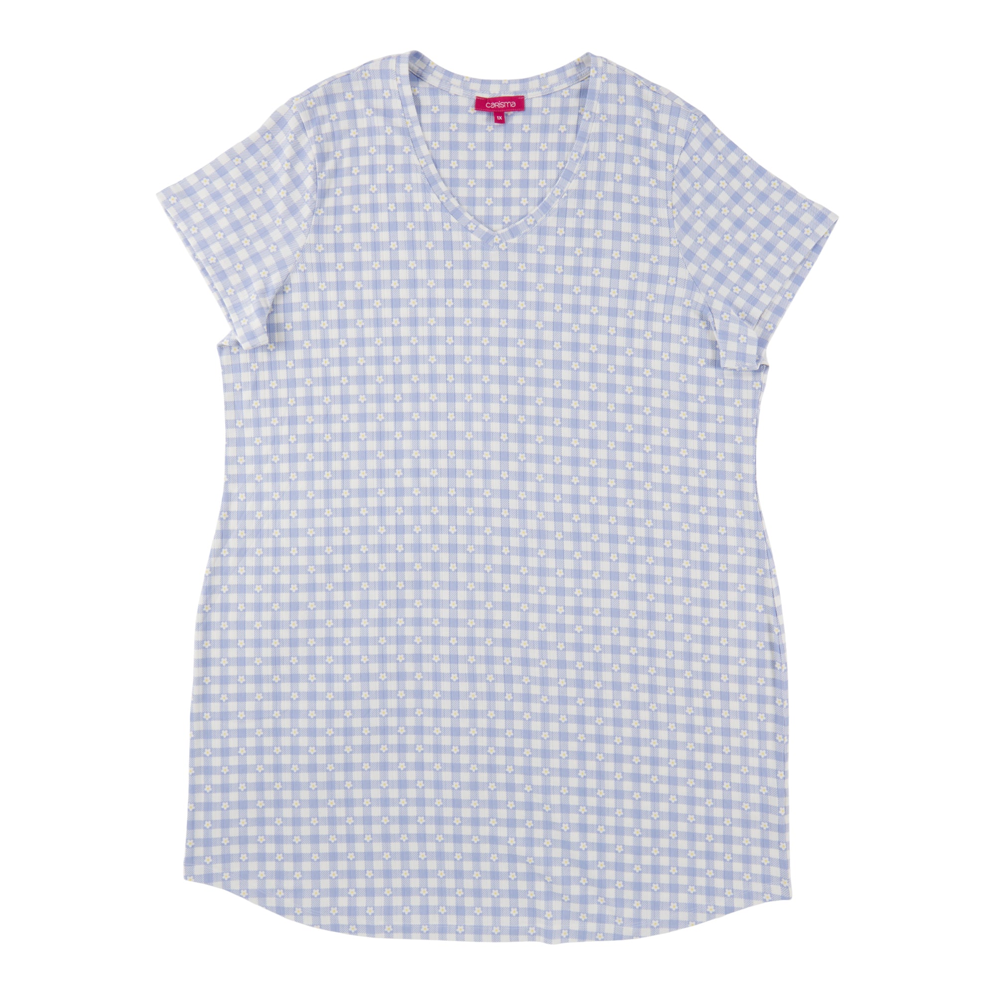 Carisma Women's Plus Ribbed Short Sleeve Sleepshirt – Giant Tiger