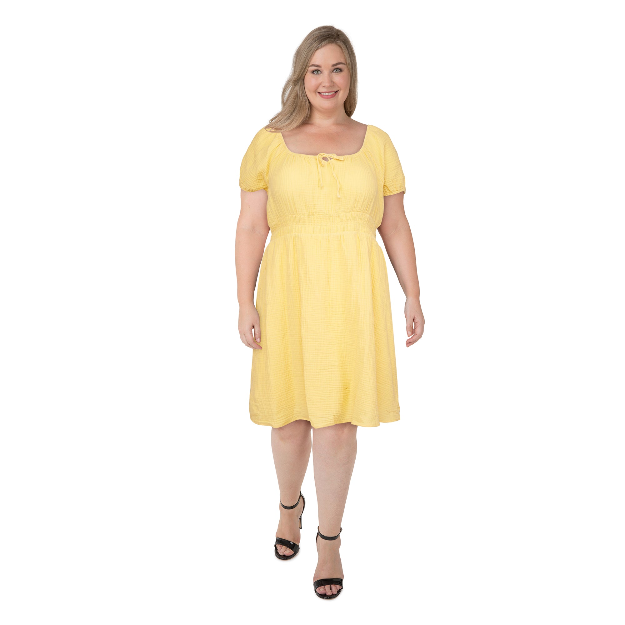 mySTYLE Women's Plus Gauze Puff Sleeve Dress – Giant Tiger