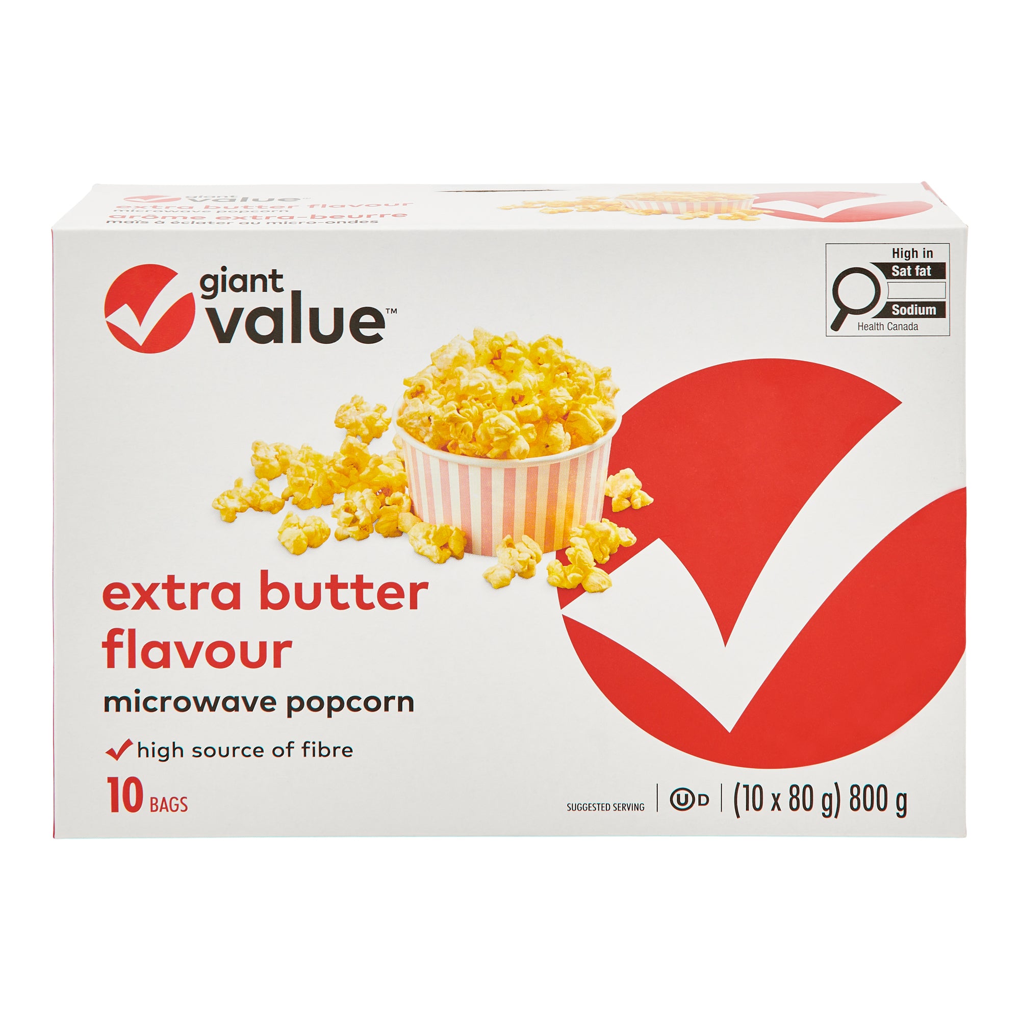 Giant Value Extra Butter Popcorn, 10-Pack, 800-g – Giant Tiger