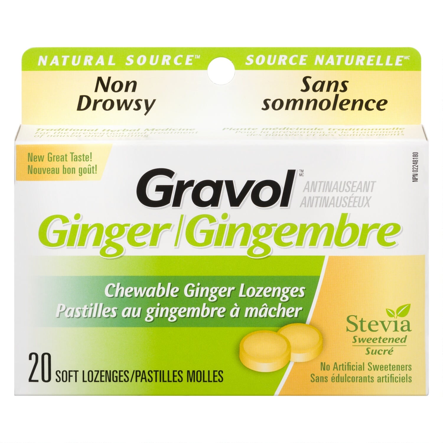 Gravol Natural Source Ginger Non-Drowsy Chewable Lozenges, 20-Pack ...