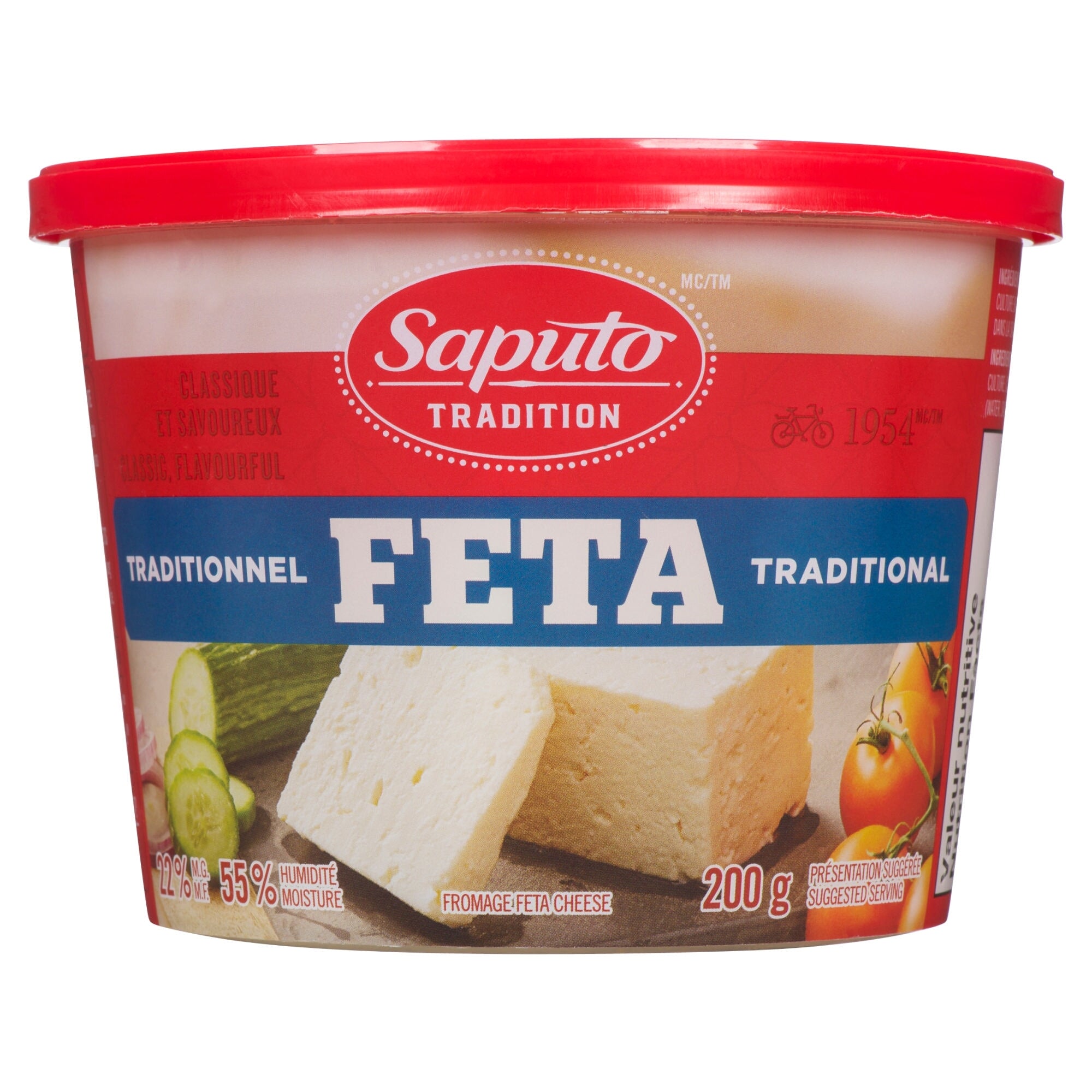 Fromage feta traditionnel à 22 % de M. G. Tradition de Saputo - 200 g ...