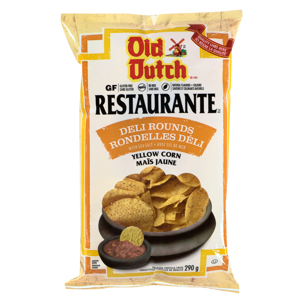 Old Dutch Restaurante Premium Deli Rounds Tortilla Chips with Sea Salt ...