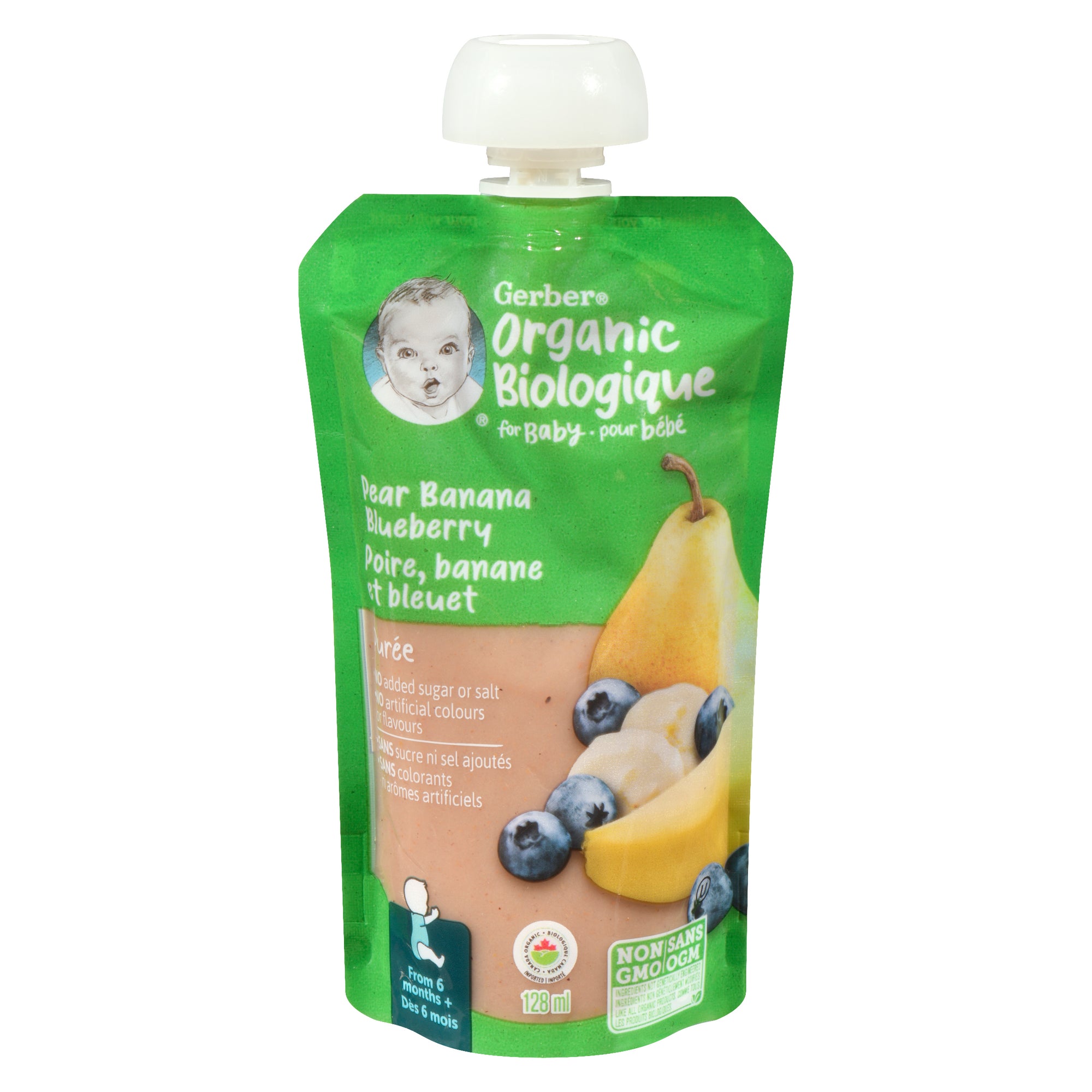 Nestle Gerber Organic Pear, Banana, and Blueberry Puree, 128 ml – Giant ...