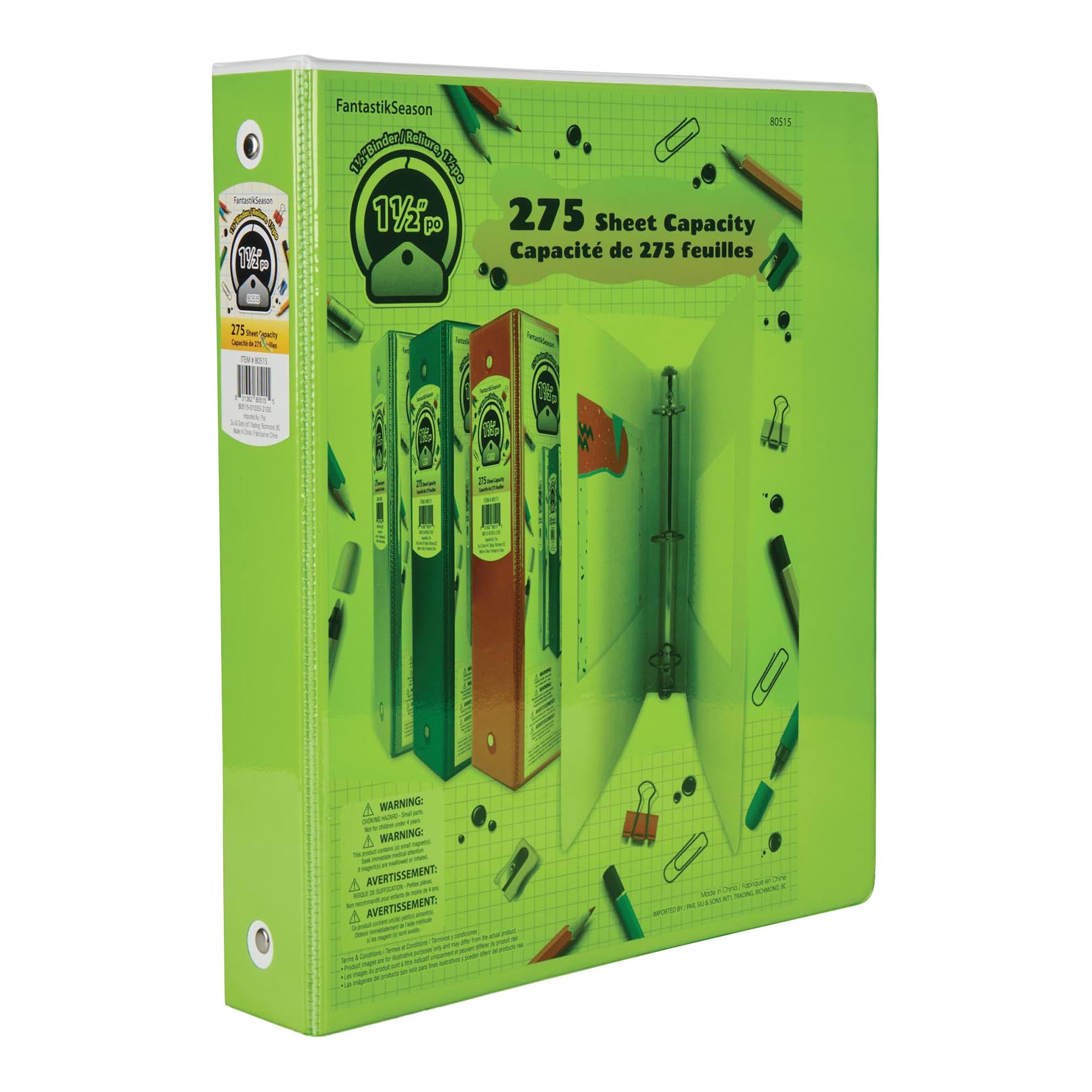 Classeur teinté avec pochette transparente Fantastik Season - 1,5 po ...