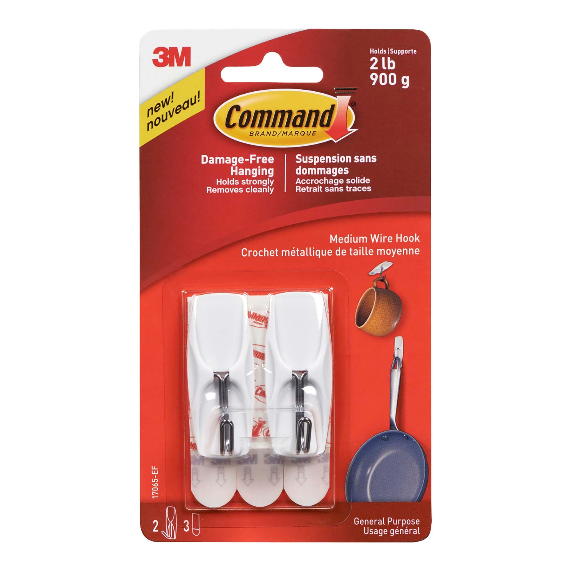 Command Medium Metal and Plastic Wire Hooks, White, 2-Pack – Giant Tiger