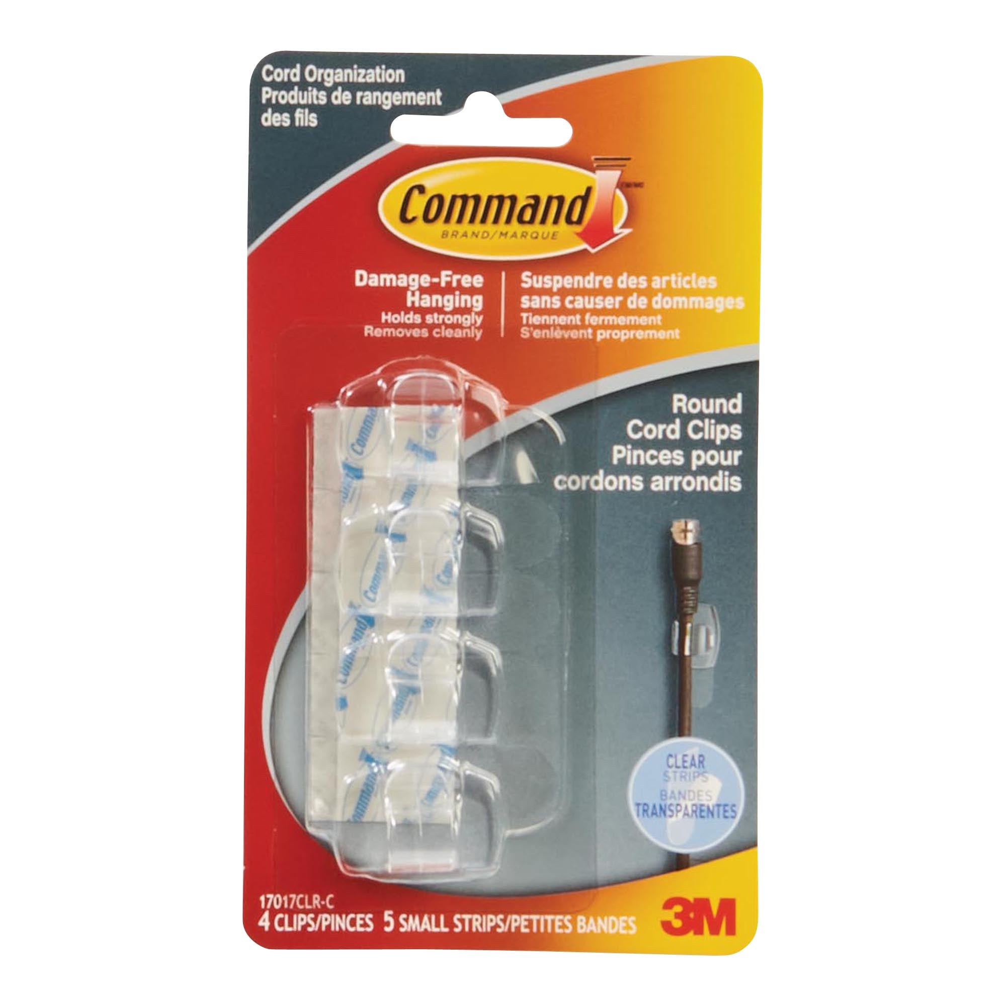 Command Round Cord Clips, Clear, 4-Pack – Giant Tiger