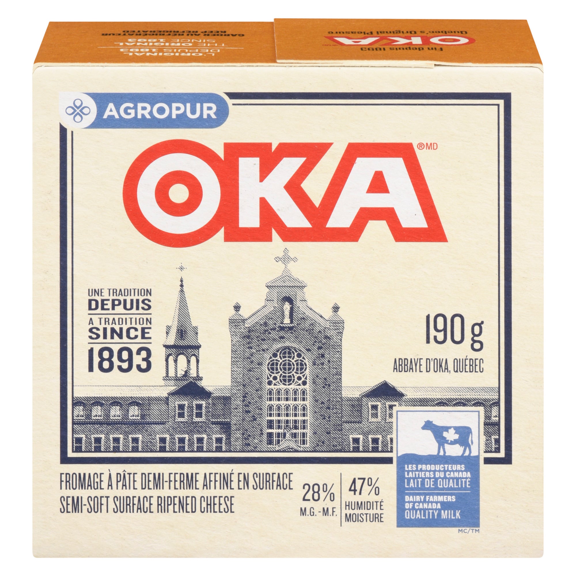OKA Semi-Soft Surface Ripened Cheese 28% M.F., 190g – Giant Tiger