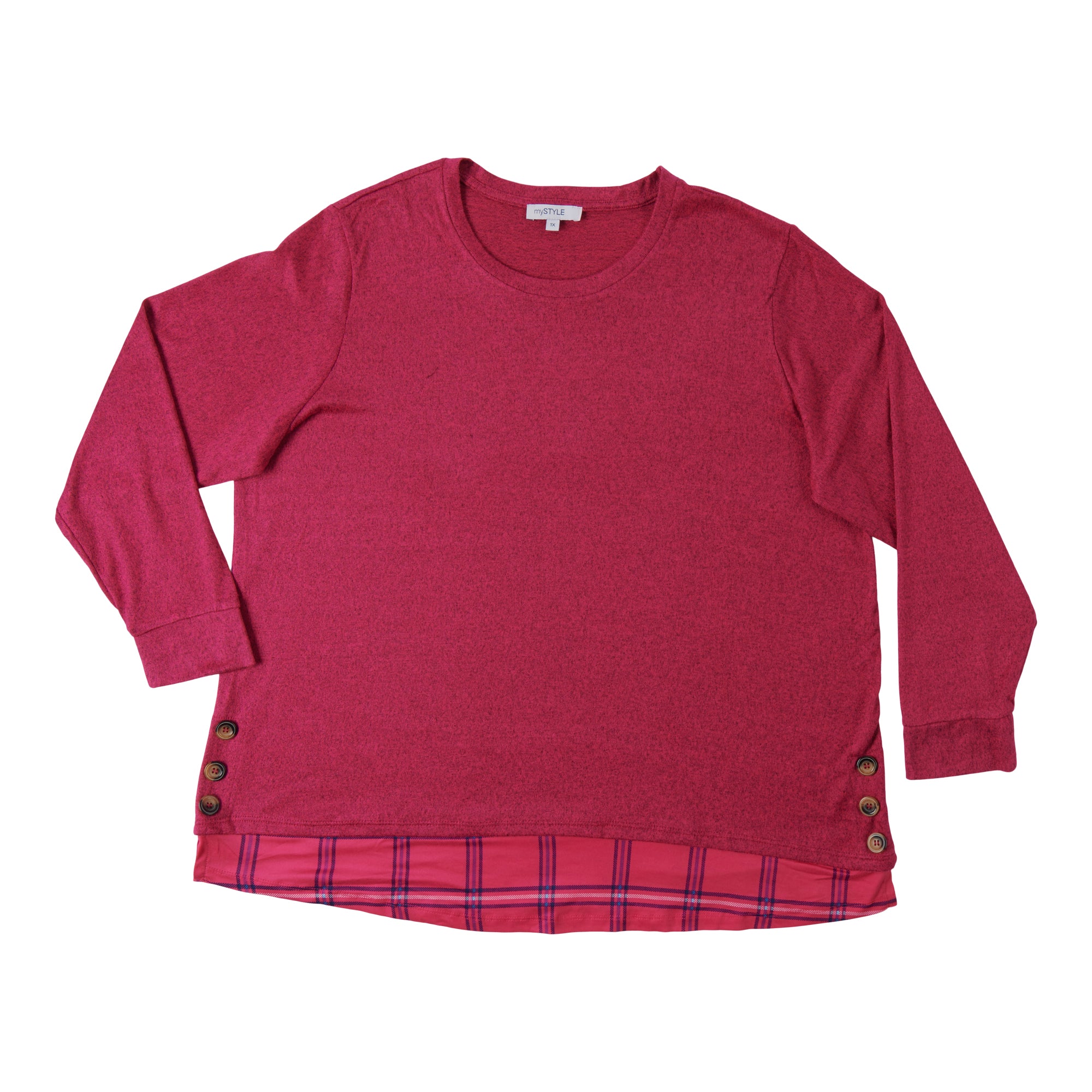 mySTYLE Women's Plus Long Sleeve Fooler Top – Giant Tiger