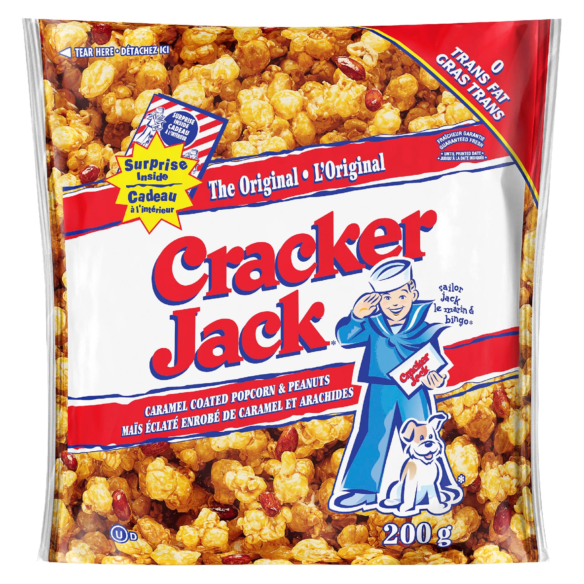 Cracker Jack Original Coated Popcorn and Peanuts Snack Mix, 200-g ...