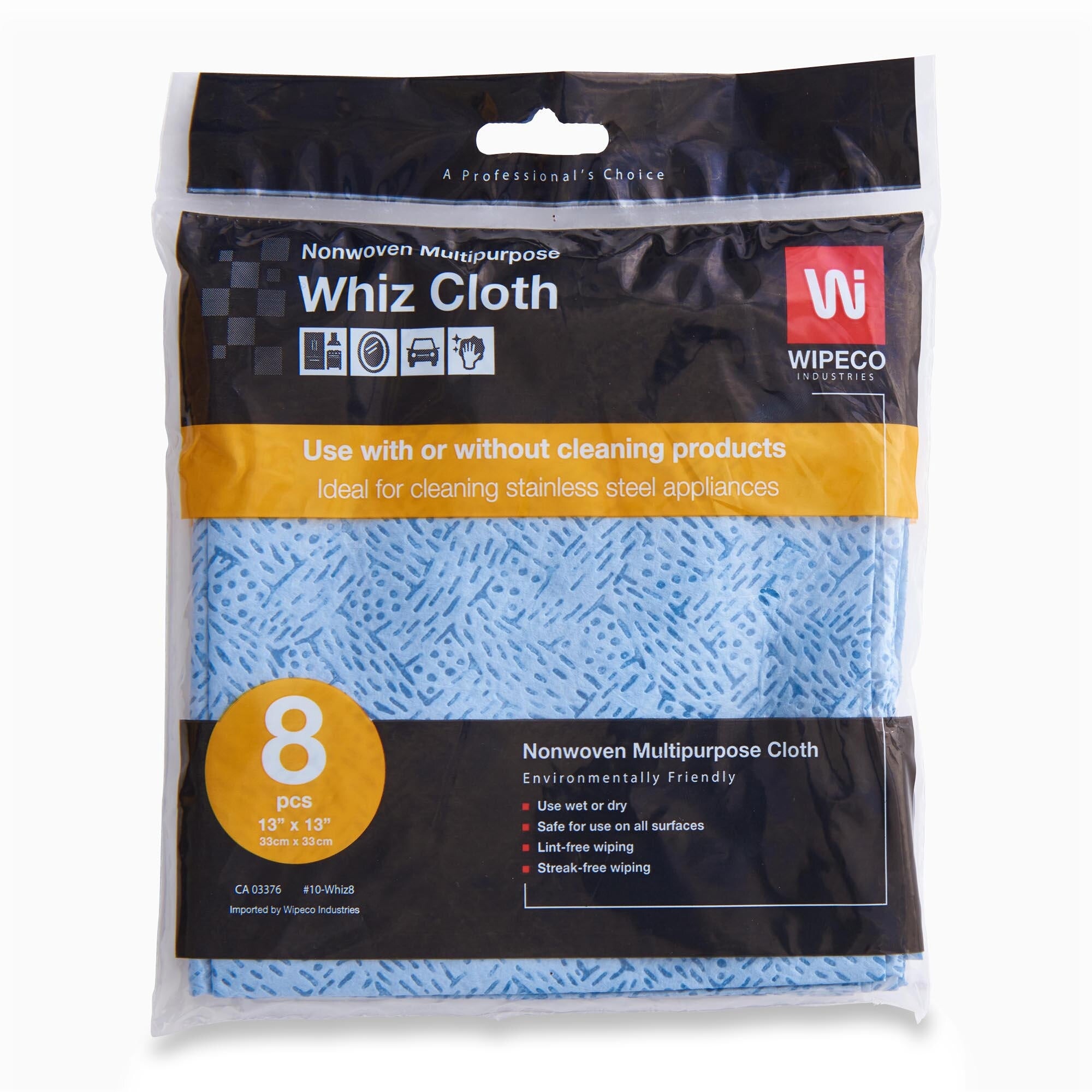 WIPECO Nonwoven Multi-Purpose Whiz Cloths, 12.5-in x 15-in, 8-Pack ...