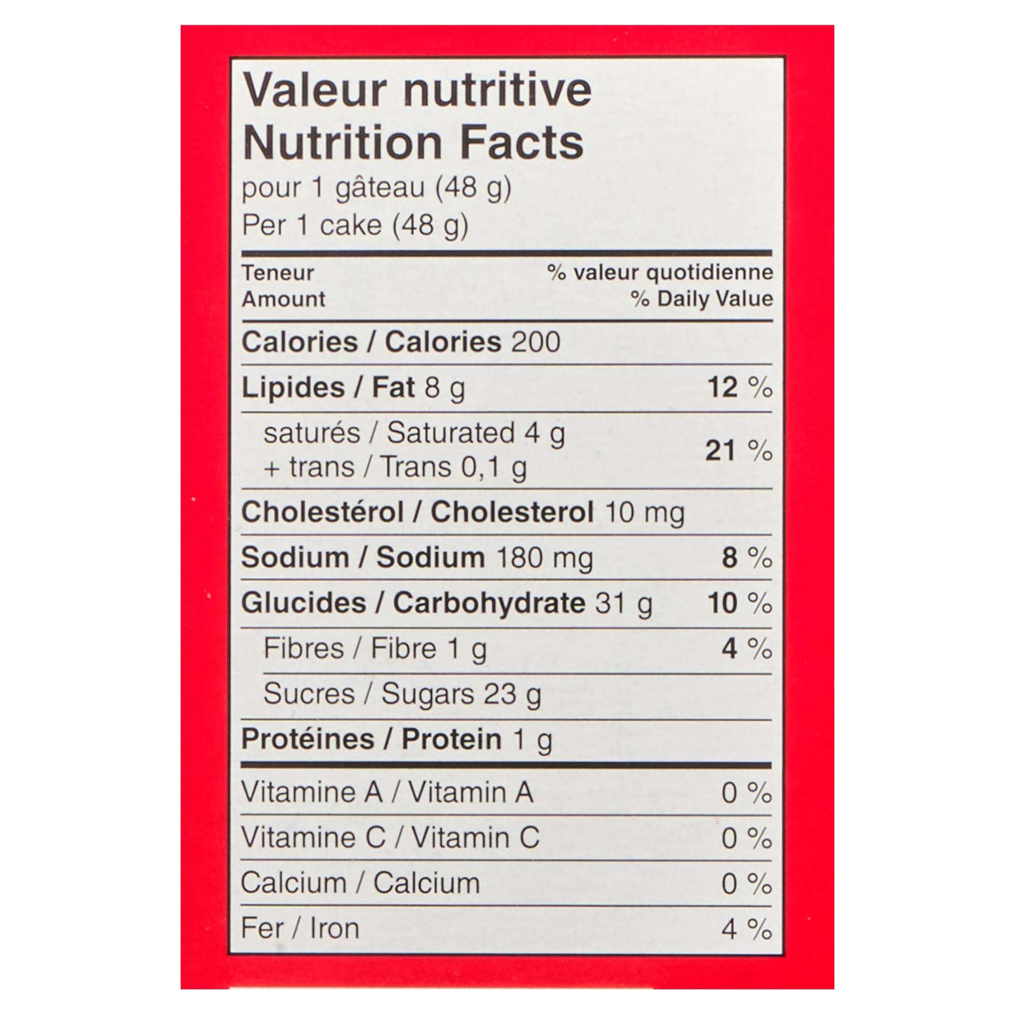 Gâteau éponge à la gelée Billot Log de Vachon, emb. de 6 – 288 g ...