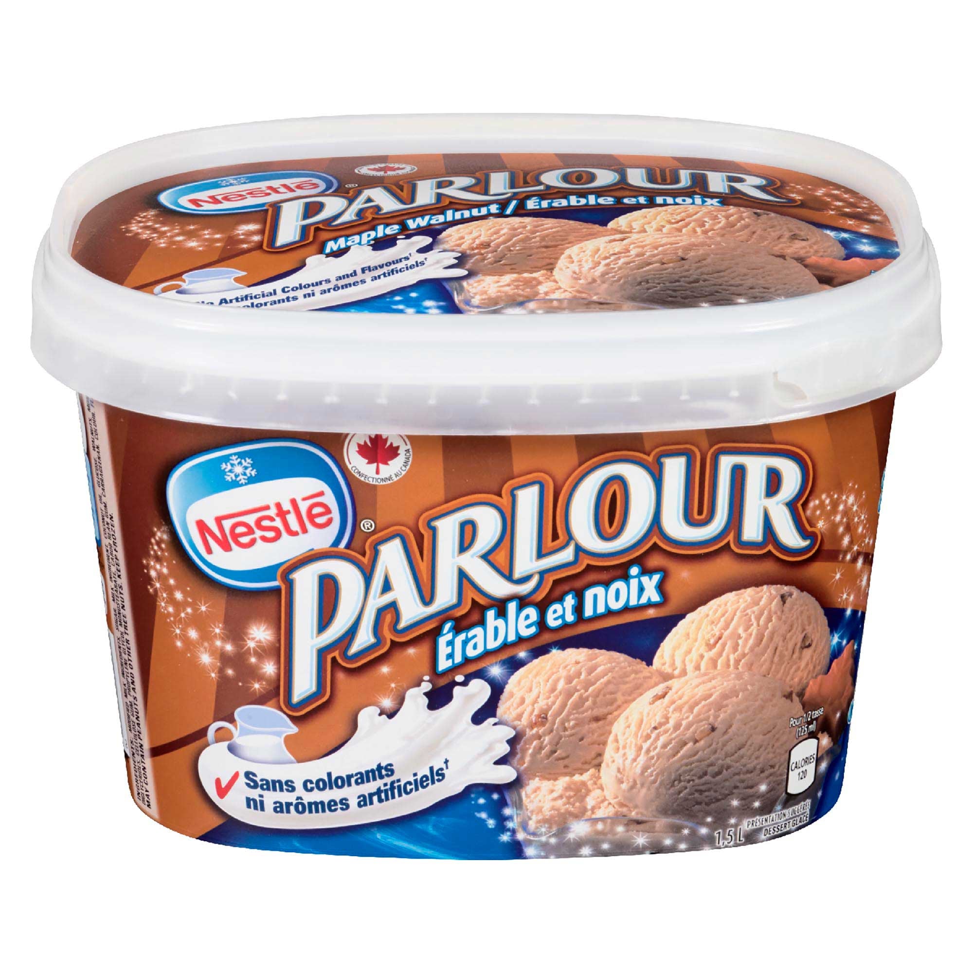 Crème glacée haut de gamme La Vraie Crème Nestlé à l'érable et aux noi ...