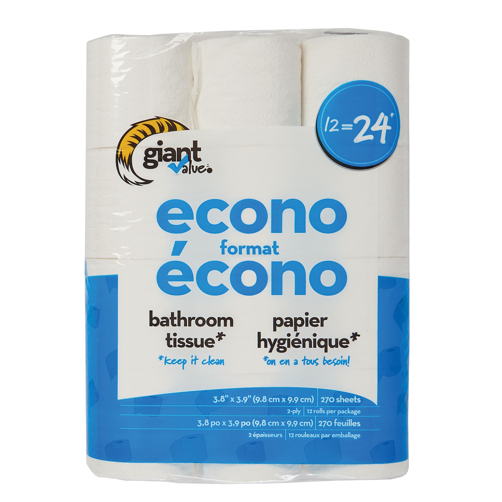 Giant Value 2-Ply Biodegradable Bathroom Tissues, 12-Pack – Giant Tiger