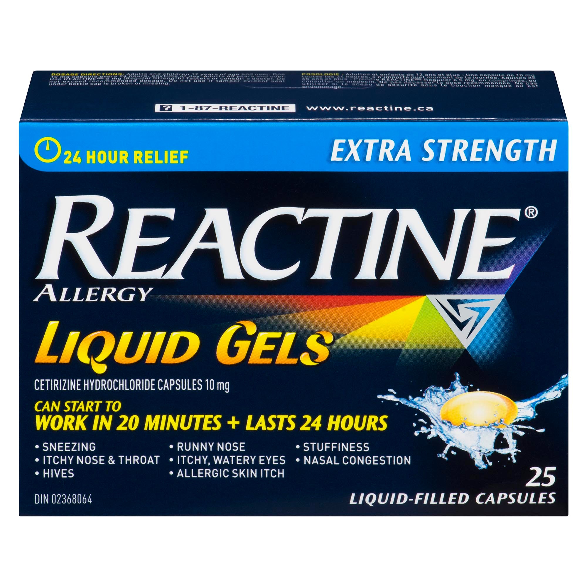 Reactine Allergy Extra Strength Liquid-Filled Capsules, 25-Pack – Giant ...