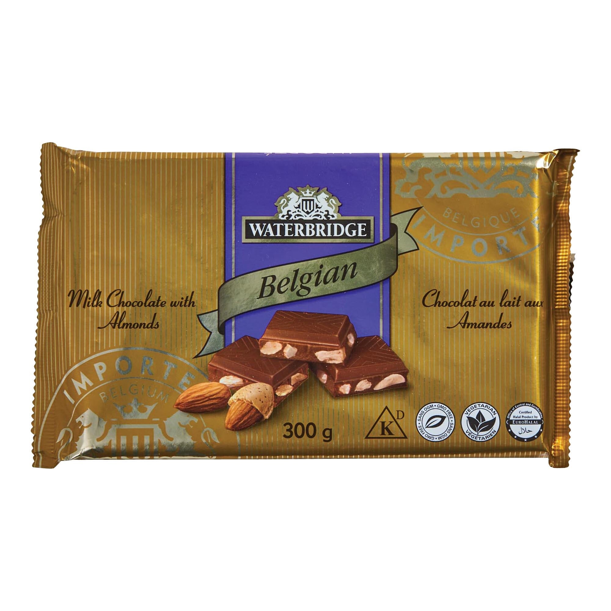 Waterbridge Belgian Milk Chocolate Almond Bar - 300g – Giant Tiger