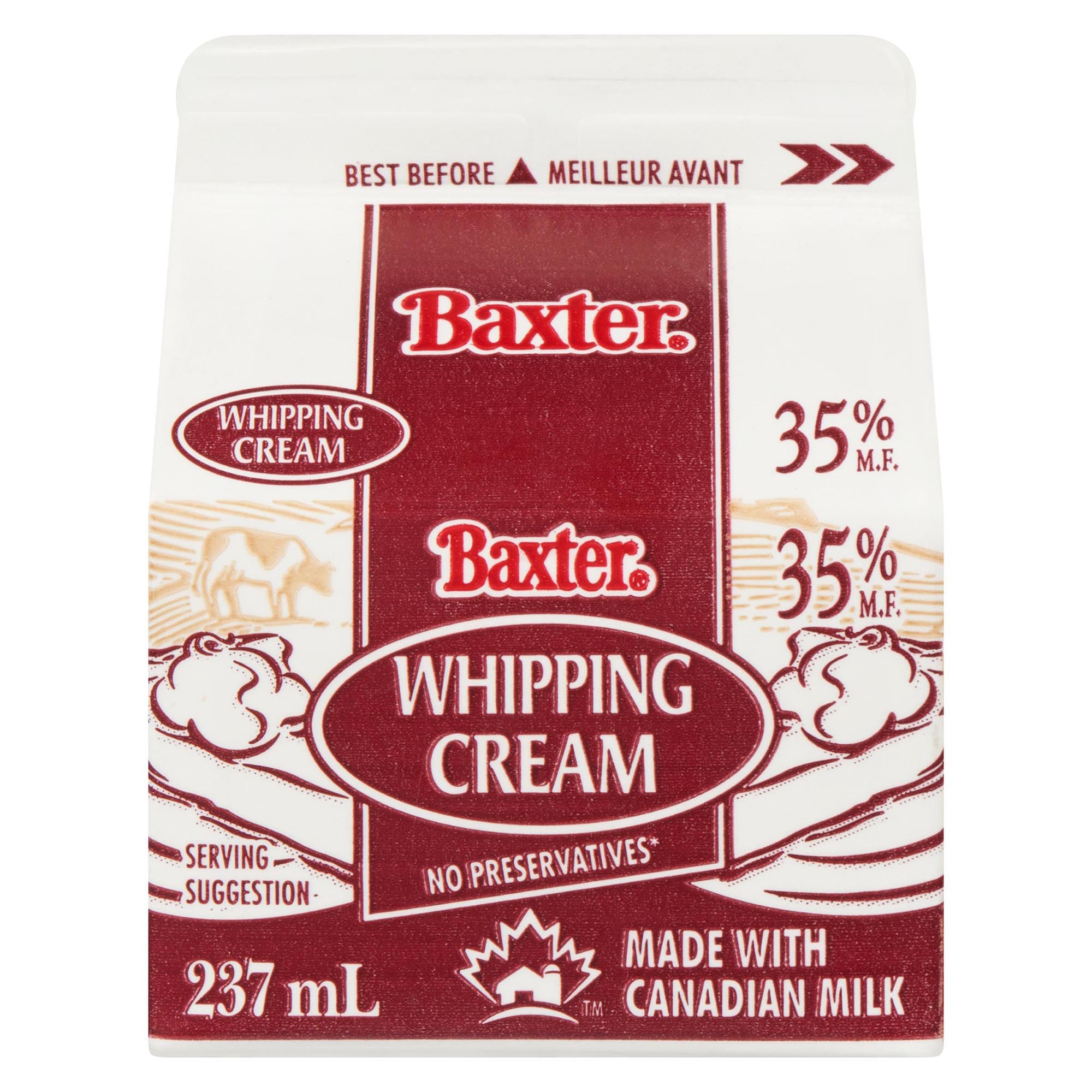 Baxter Crème à Fouetter 35% M.G., 237-ml – Giant Tiger