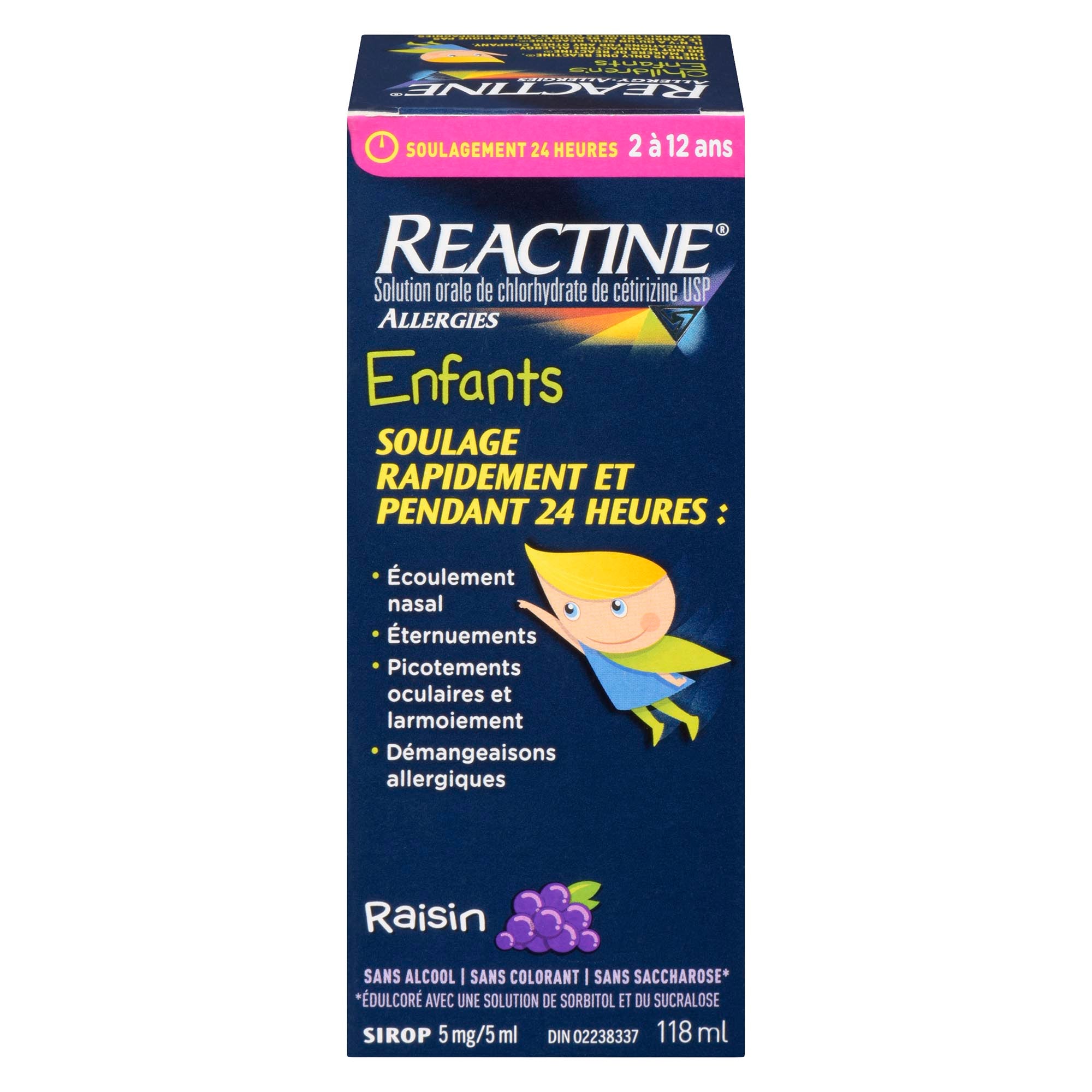 Reactine Allergy Syrup Children's Grape 5-mg/5 ml Ages 2-12, 118-ml ...