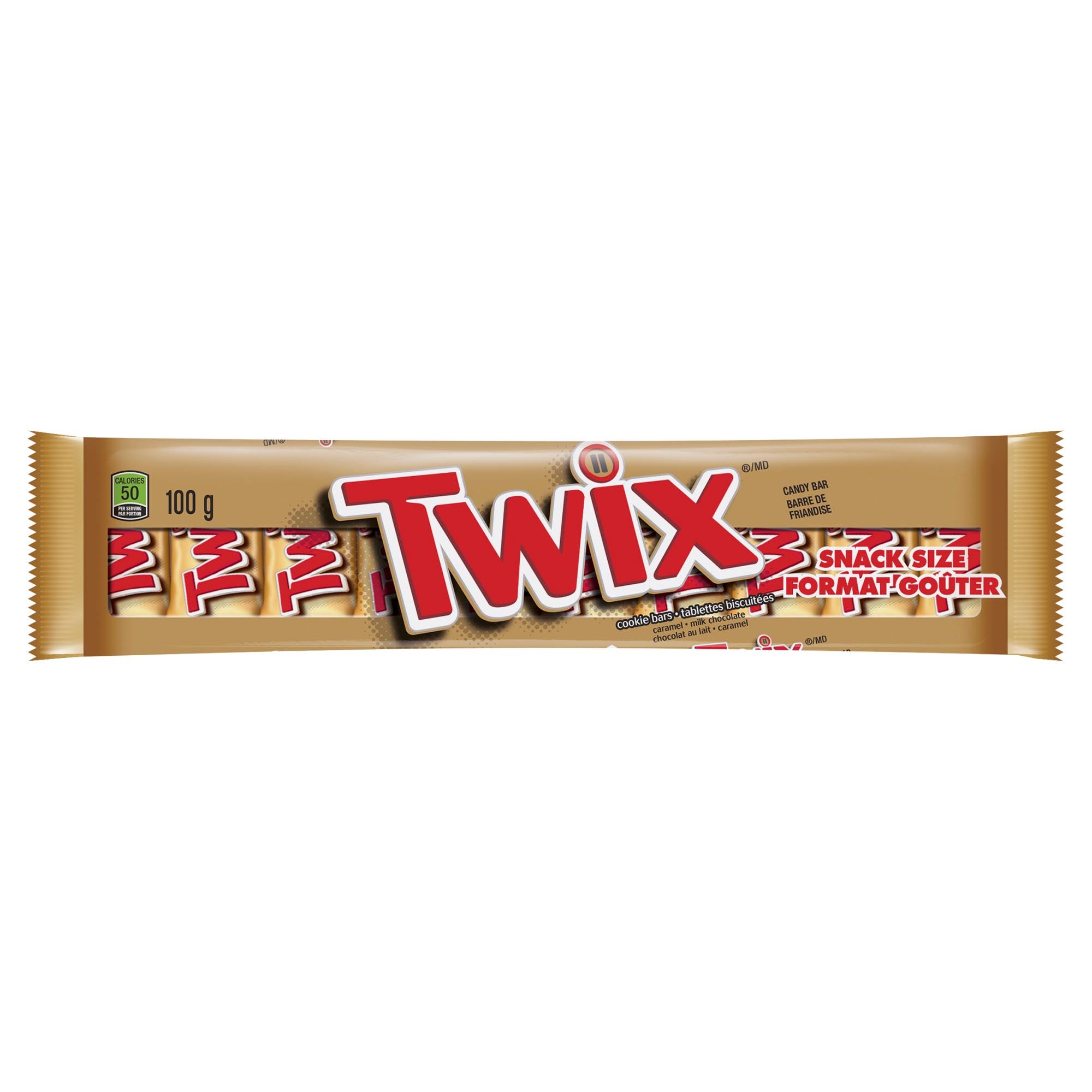 Twix Barre de Friandise Chocolat au Lait Caramel Format Goûter, 100 g ...