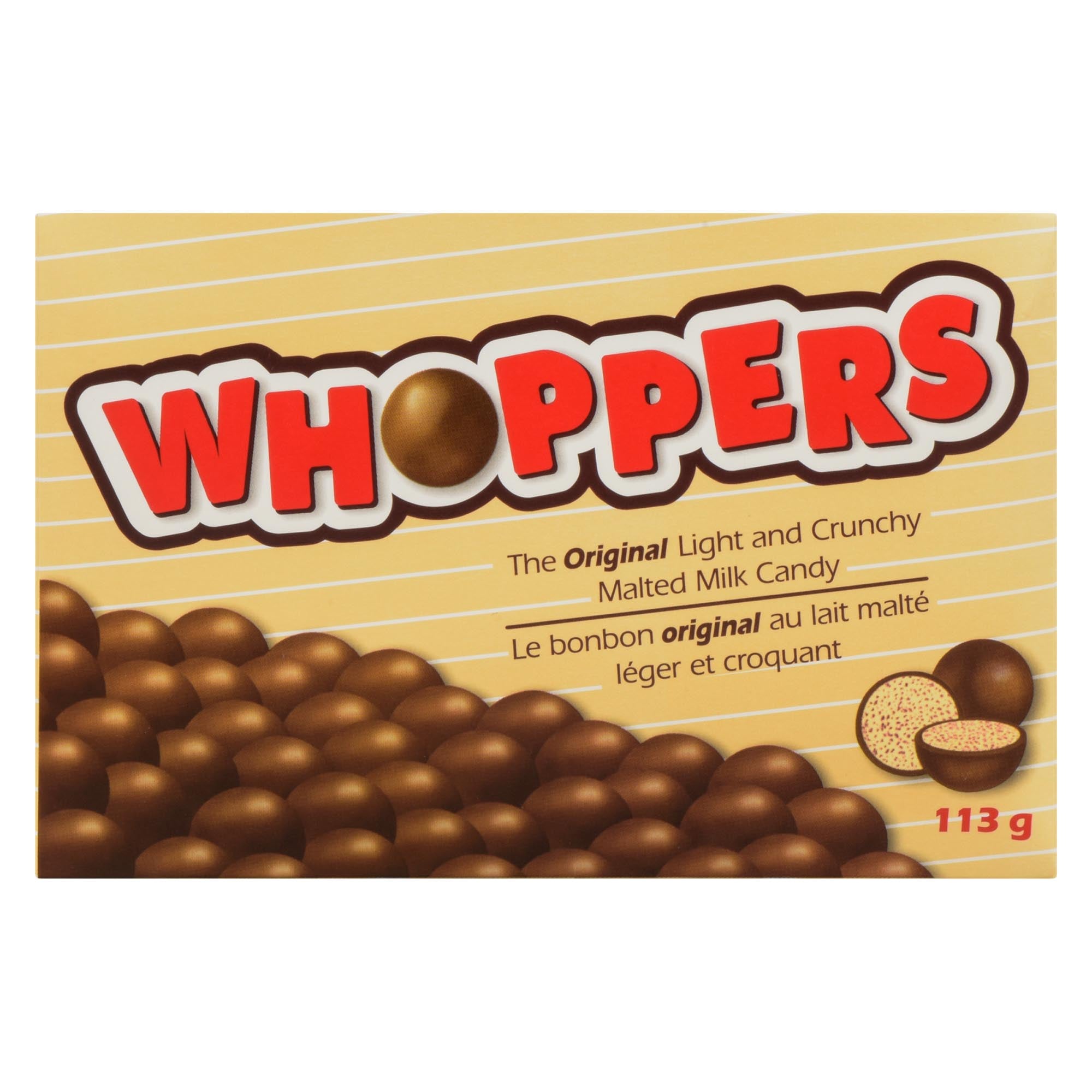 Whoppers the Original Light and Crunchy Malted Milk Candy, 113-g ...