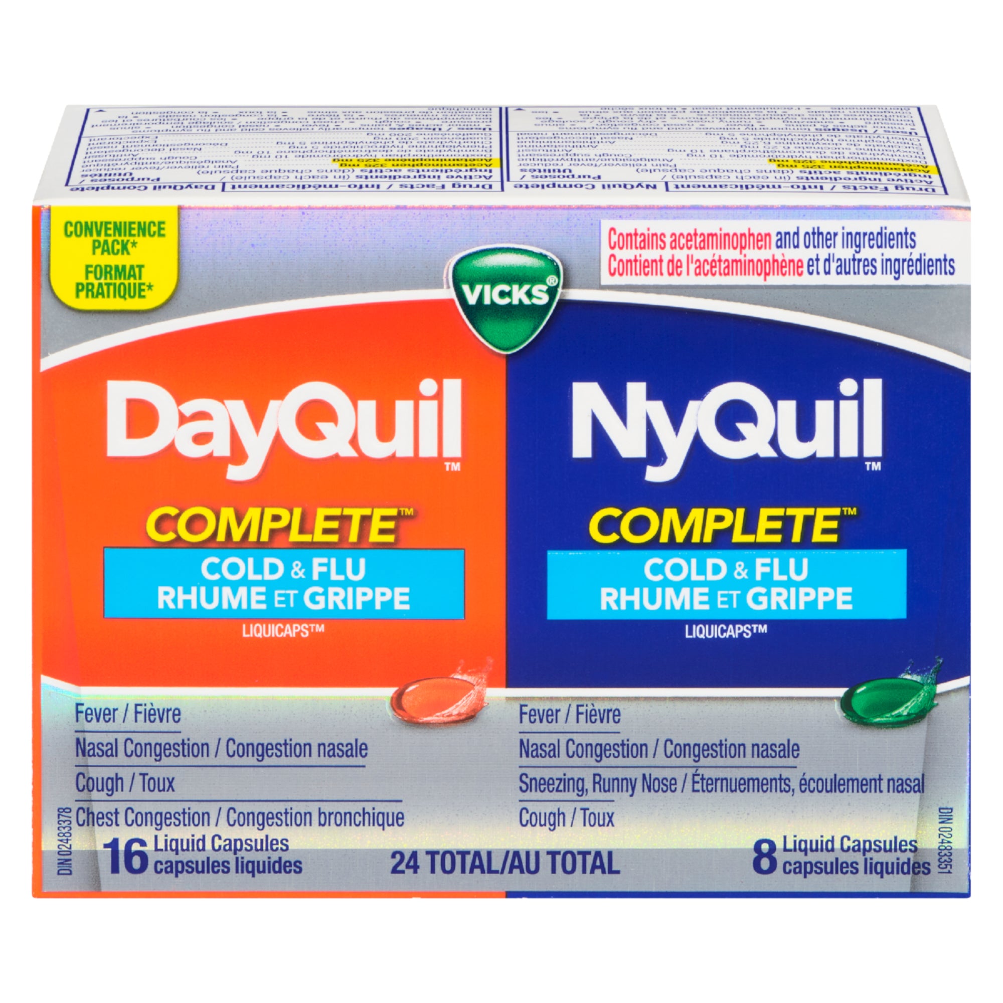Vicks DayQuil NyQuil Complete Cold & Flu LiquiCaps, 24-Pack – Giant Tiger